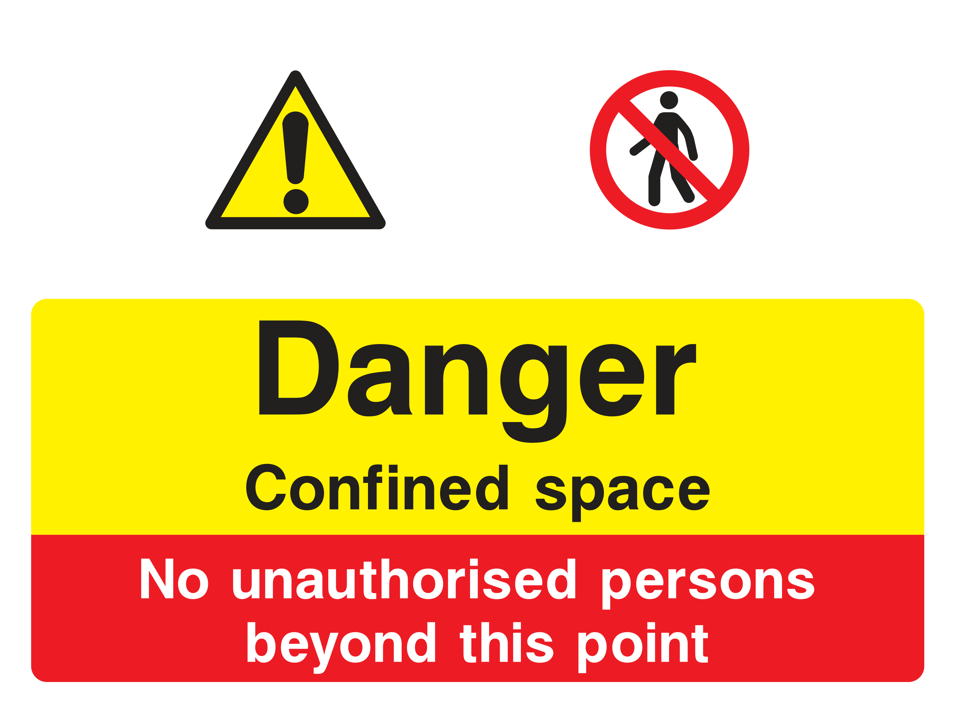 Danger Confined Space Sign Multi by Safe Signs Danger Confined Space Sign Multi by Safe Signs