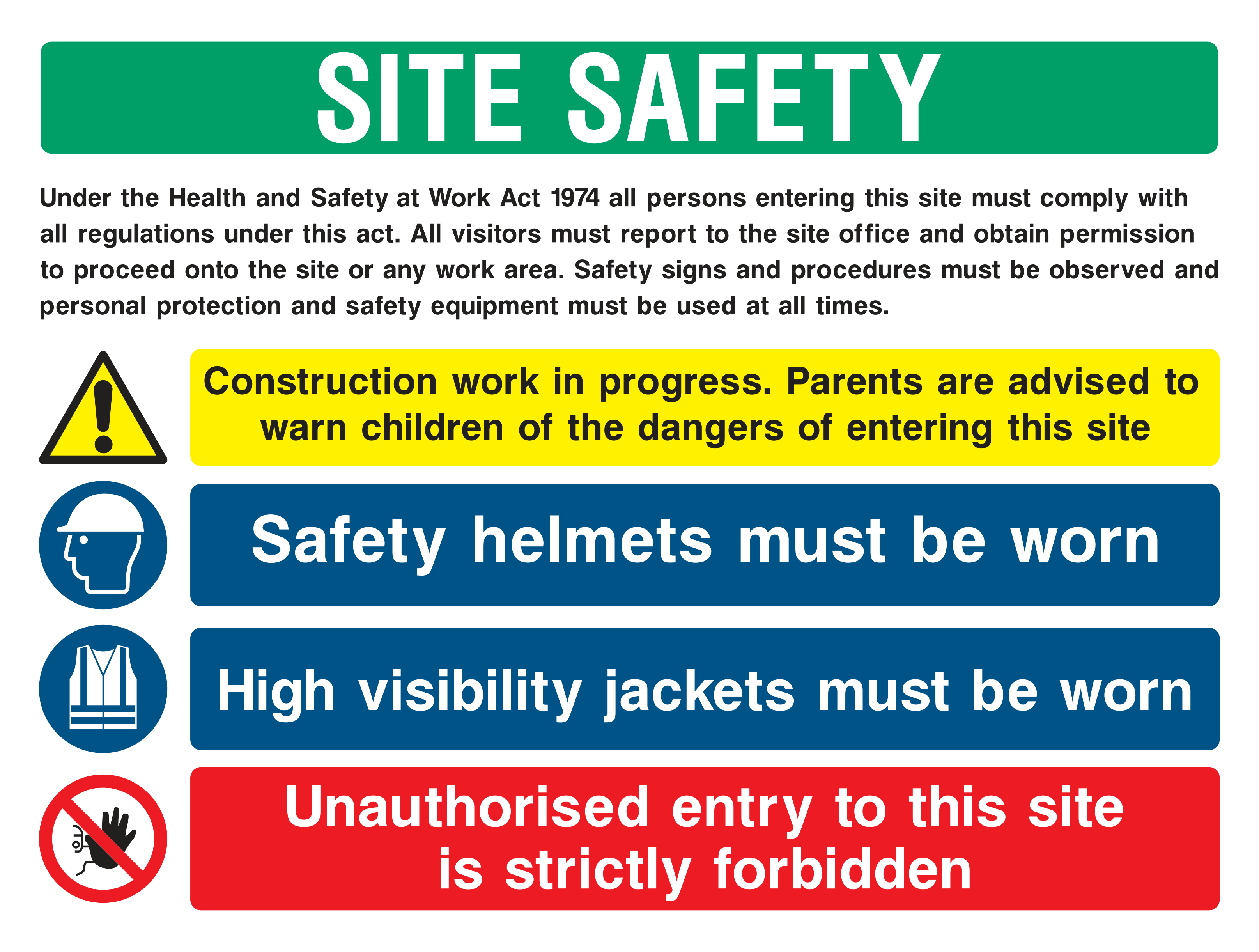 Site Safety v3 Sign by Safe Signs