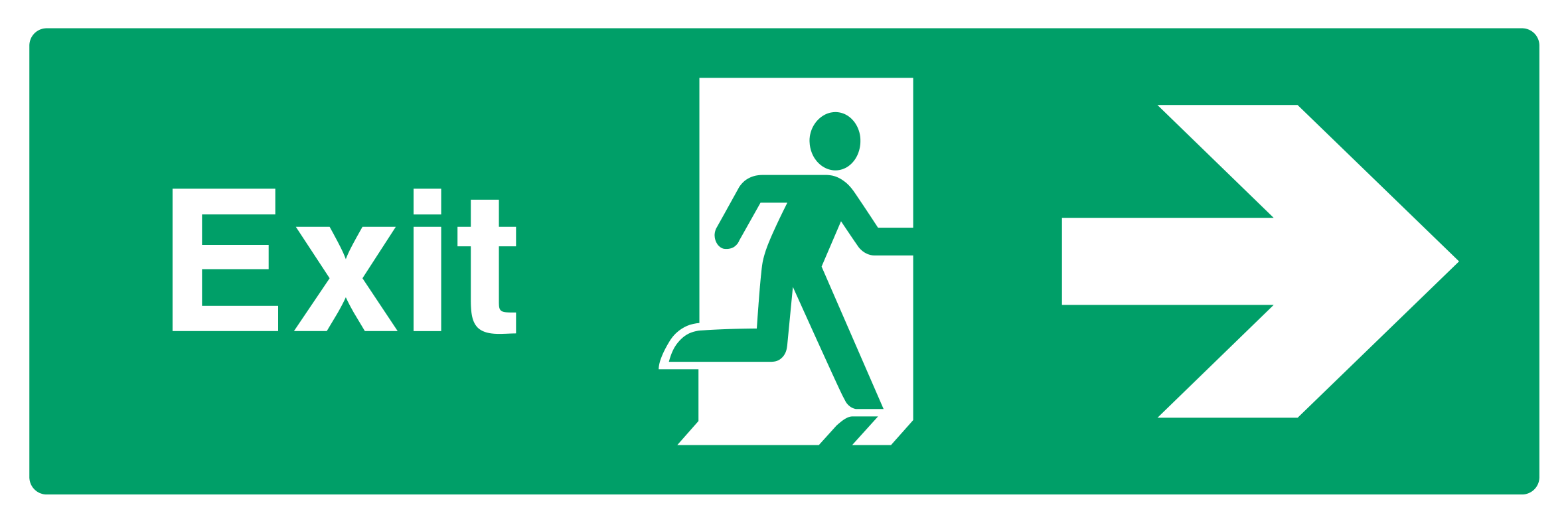 Exit (Right Door) Right Arrow Sign by Safe Signs