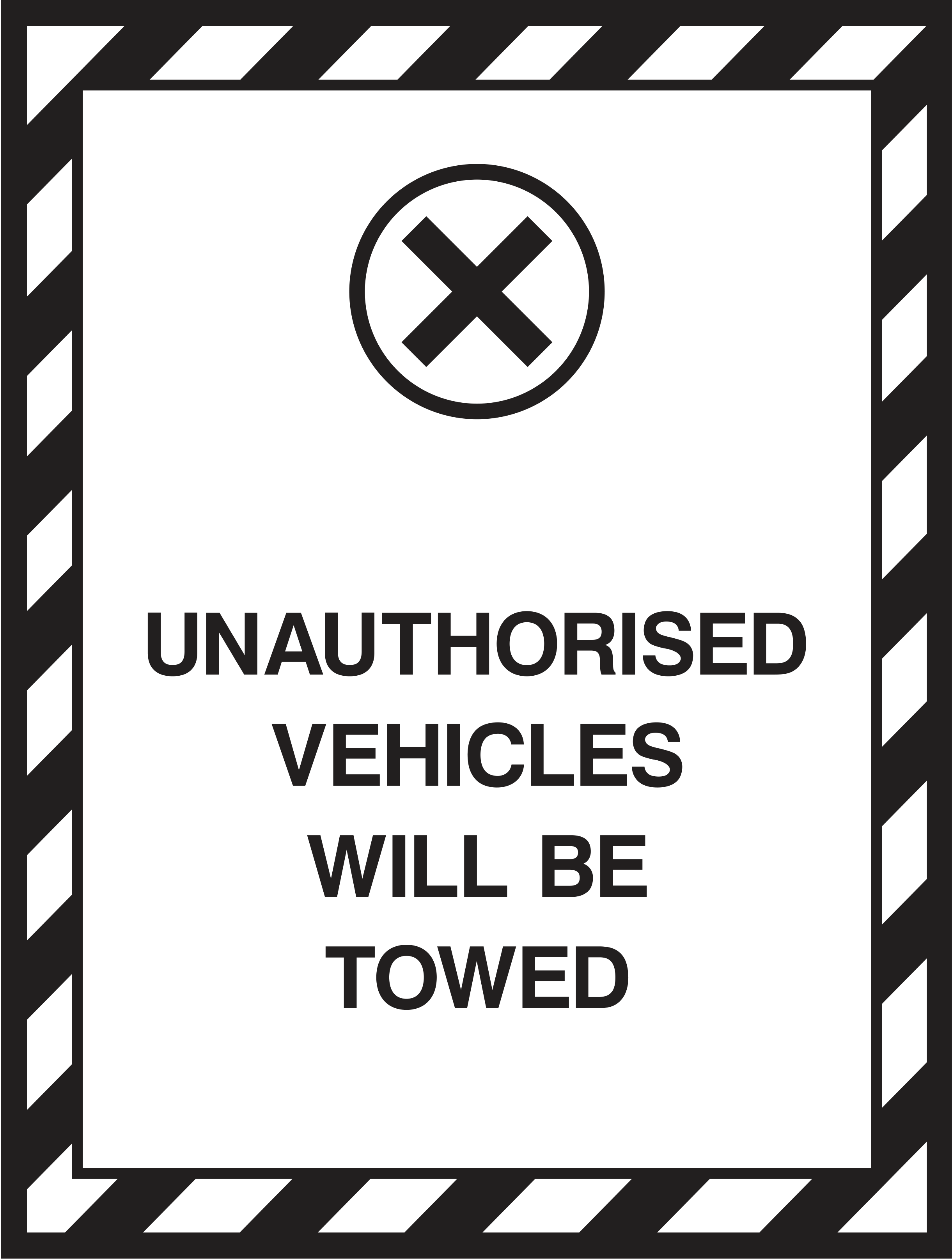 Unauthorised vehicles will be towed Sign by Safe Signs