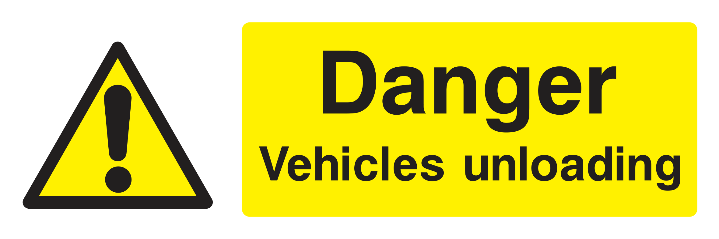 Danger Vehicles Unloading Sign by Safe Signs